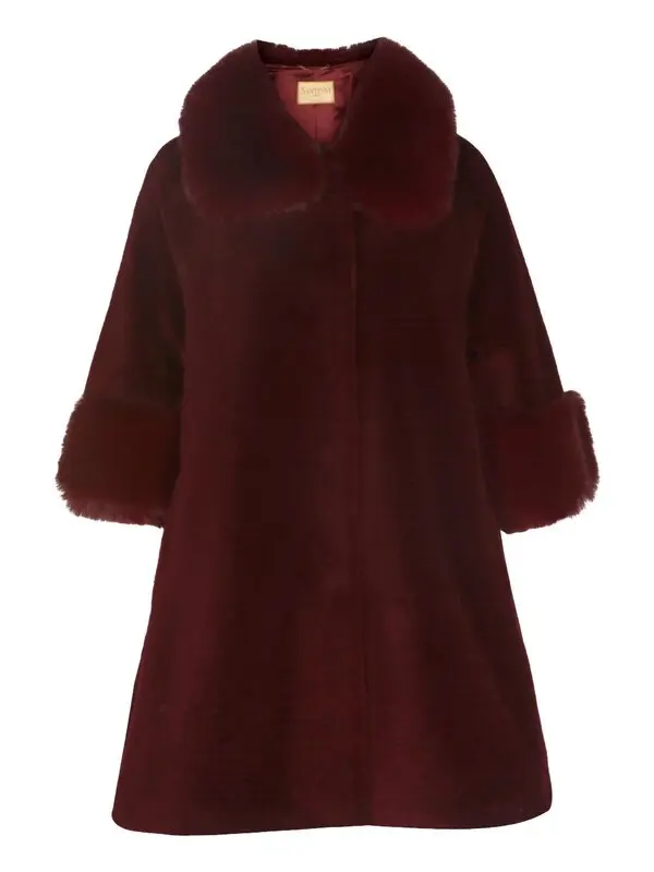 SANTINNI Wool Swing Coat - Red