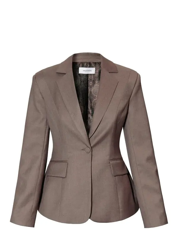 AGGI BY HALEWSKI Bonnie Melange Hourglass Shaped Blazer - Brown