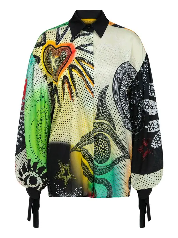 JE TE VEUX Printed Lucid Shirt - Black