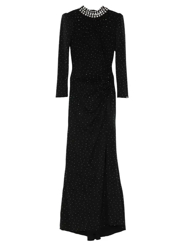NISSA Crystal-embellished Maxi Dress - Black