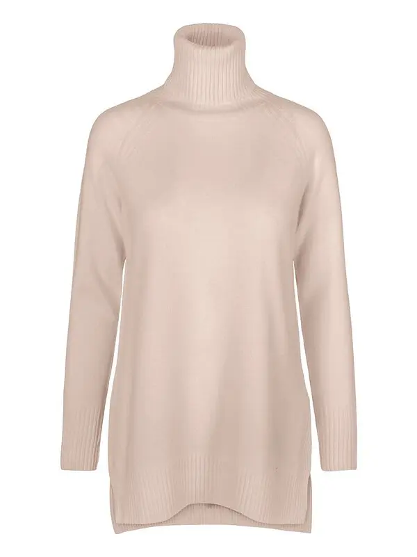 TIRILLM A-line Turtleneck Pullover - Beige