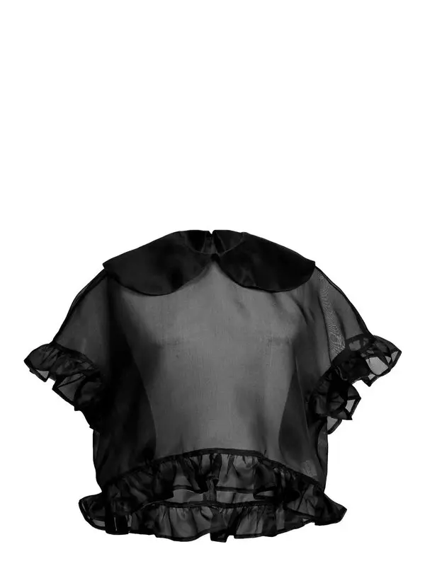 IOANA CIOLACU Dahlia Silk Organza Blouse - Black