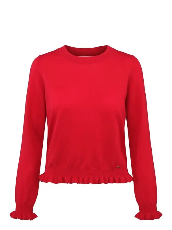 TIRILLM Aspen Merino Wool Frill Sweater - Red