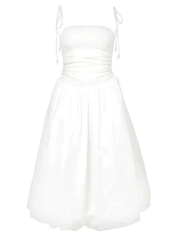 AMY LYNN Cotton Puffball Midi Dress - White