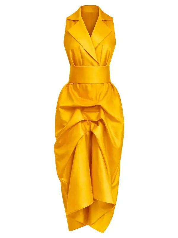 LUMINA ELIGMA Tuxedo Inspired Evening Dress - Yellow