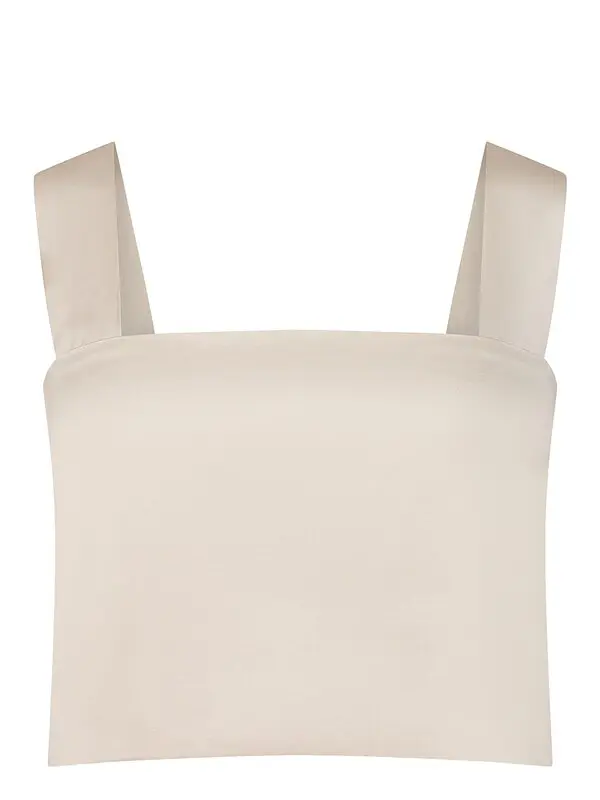 ROSES ARE RED Carrie Cropped Viscose Top - White