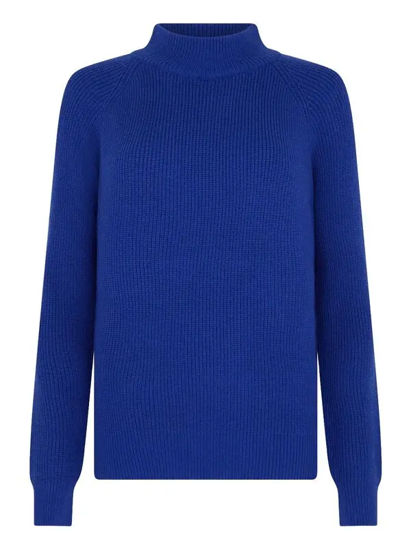 SOUR FIGS Structured High-neck Jumper - Blue