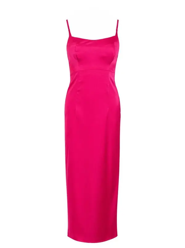 CHIARELLA Sasha Satin Midi Dress - Pink
