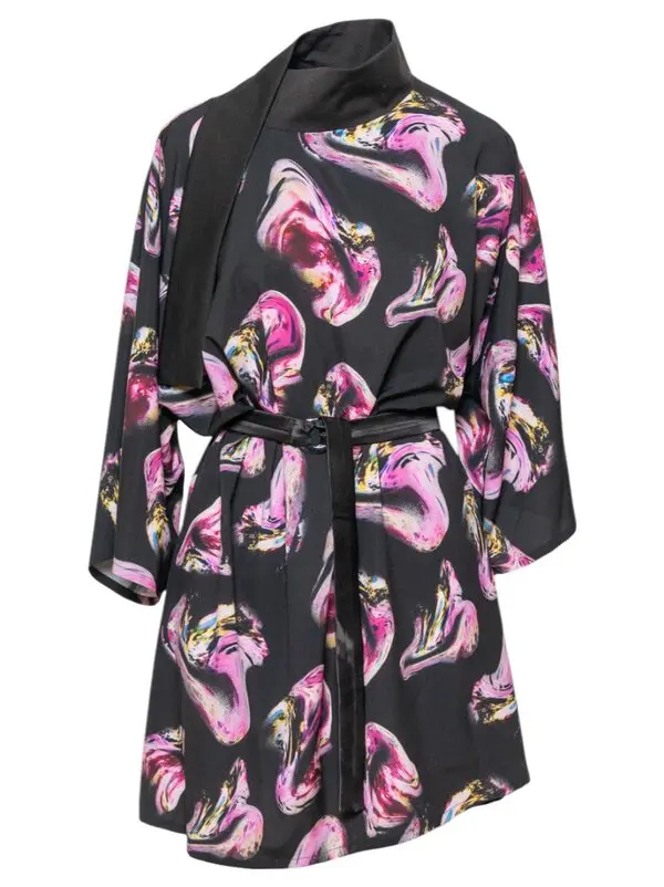 ARTISTA Rose Printed Mini Dress - Black
