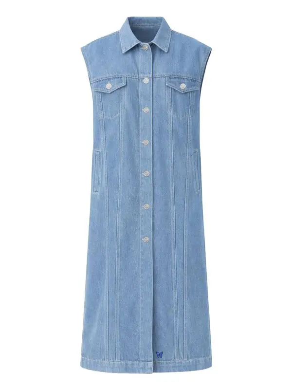 MAUI X LOLITA Oversized Denim Vest - Blue