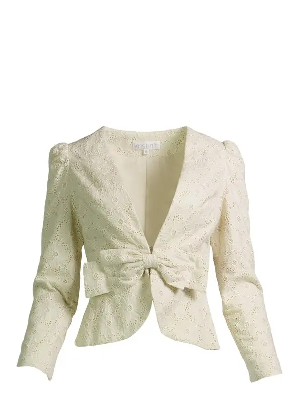 KRISTINIT Anais Eyelet Jacket - White
