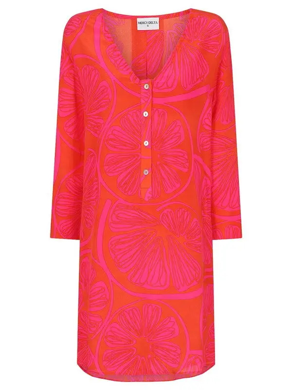 MERCY DELTA Lambton Limoncello Pompelmo Tunic Dress - Yellow