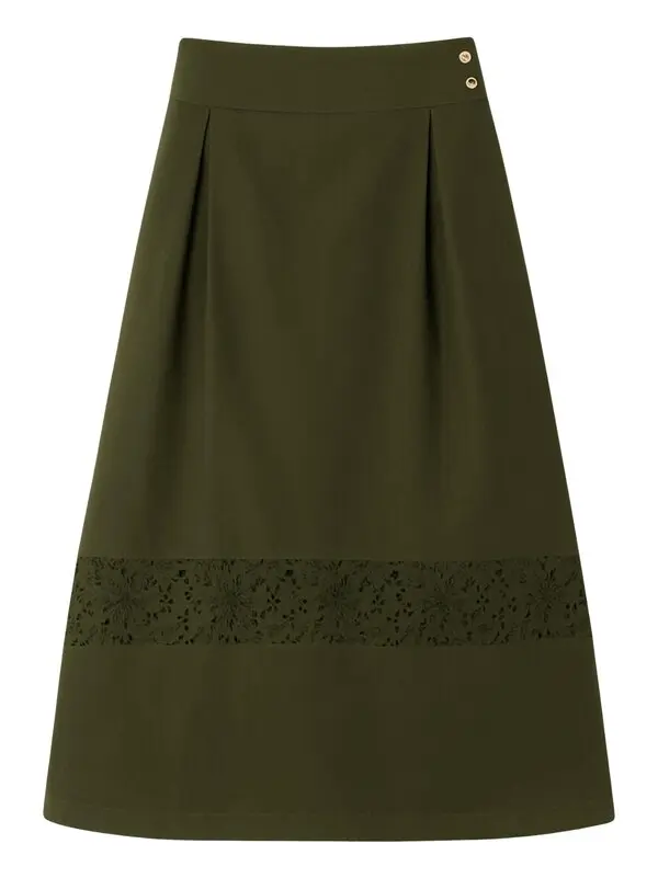 SOPHIE CAMERON DAVIES Cotton A-line Midi Skirt - Green