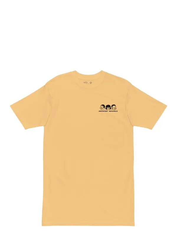 ANCHOR & CREW Vintage Gustatory Originals Because No Good Day... Heavy Cotton Embroidered T-shirt - Yellow