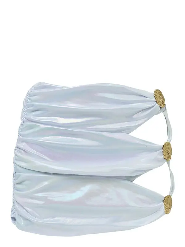 AULALA PARIS Shiny Cocktail Mini Skirt - White
