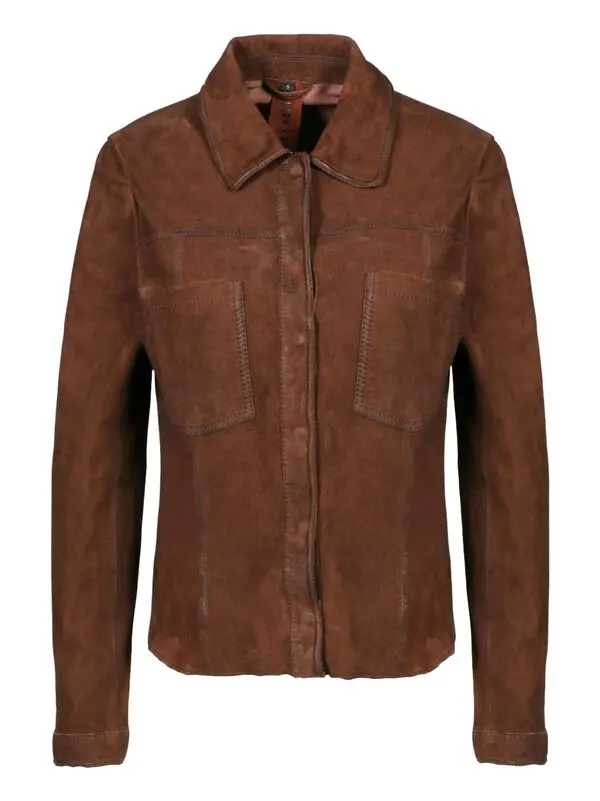 FREAKY NATION Goat Suede Vintage Shirt Jacket - Brown