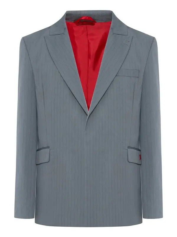 PCFG Striped Woven Blazer Jacket - Grey