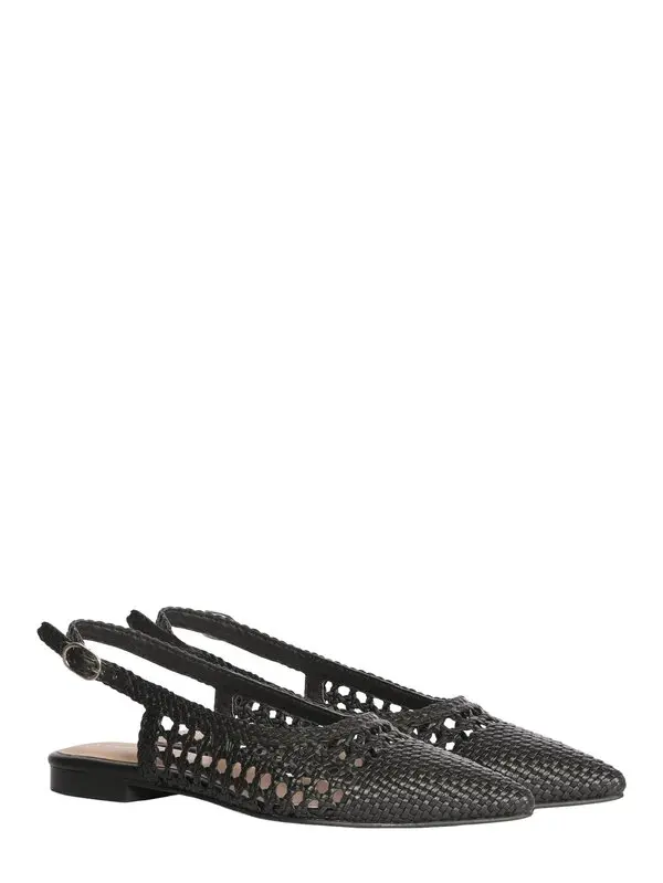 SAINT G Chayya Woven Leather Flats - Black