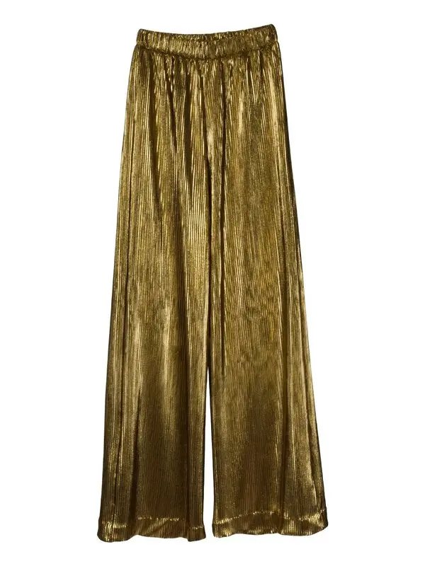 PALOMA LIRA Metallic Flared Pants - Gold