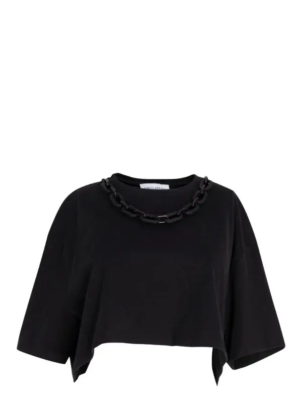 CIRCULAR PATH T-shirt With Removable Necklace - Black