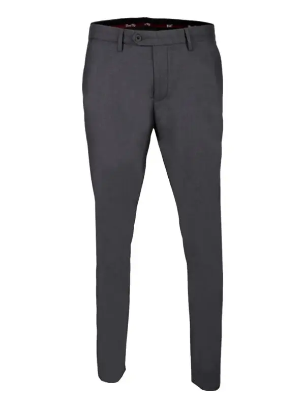 DAVID WEJ Plain Slim Fit Trousers - Grey