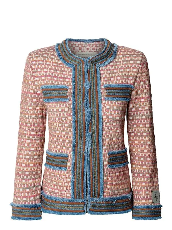 THE EXTREME COLLECTION Multi-tone Knit Jacket With Sky Braiding - Blue