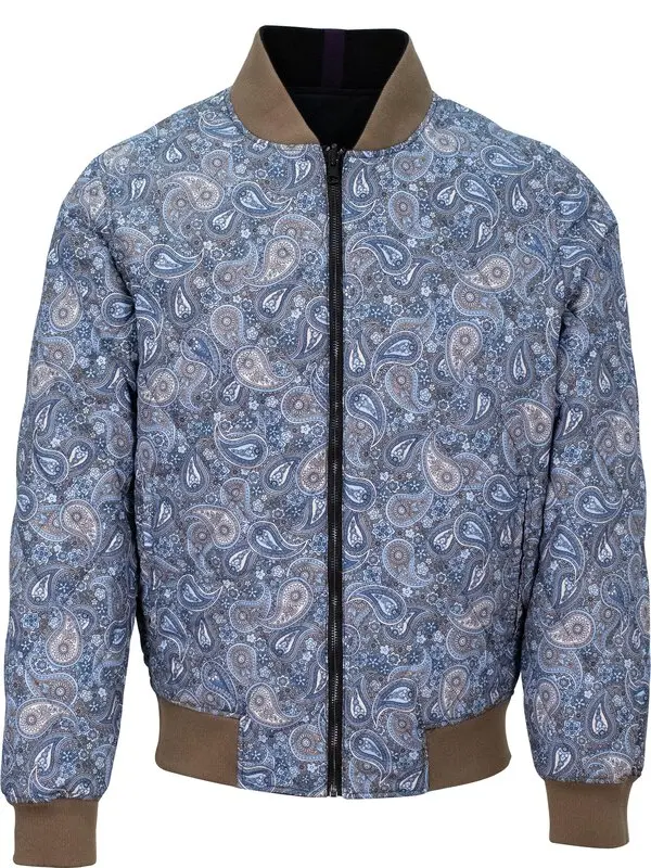 LORDS OF HARLECH Neutrals / Ron Trippy Paisley Reversible Jacket - Black