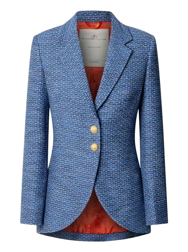 THE EXTREME COLLECTION Tailored Blazer With Gold Button Detail - Blue