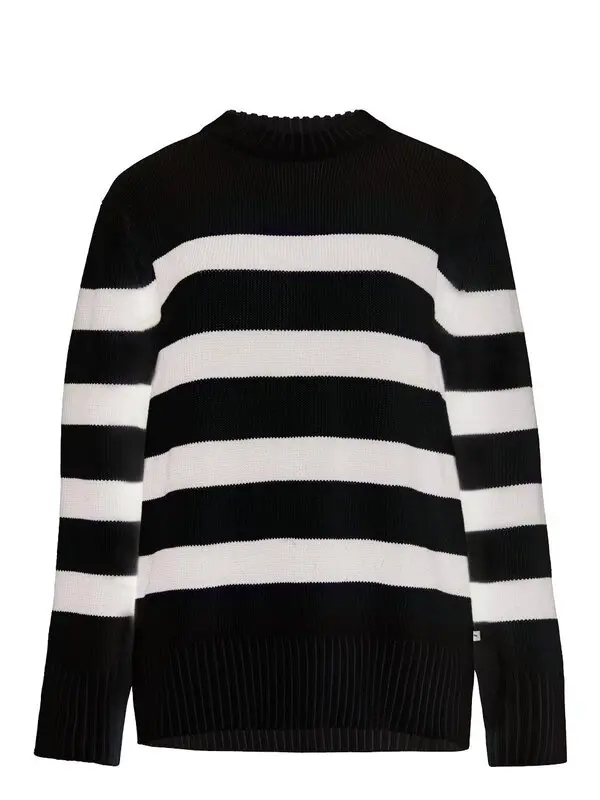 SALANIDA Marina Striped Merino Wool Jumper - Black