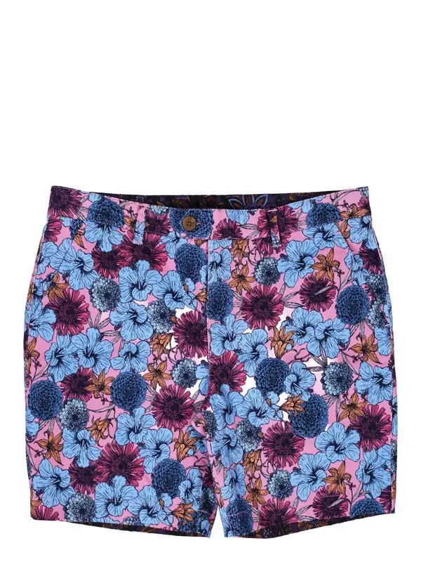 LORDS OF HARLECH John Hibiscus Garden Shorts - Pink