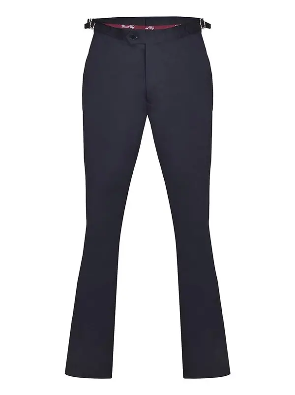 DAVID WEJ Paco Loose Fit Chinos Trouser With Side Adjusters In Navy - Blue