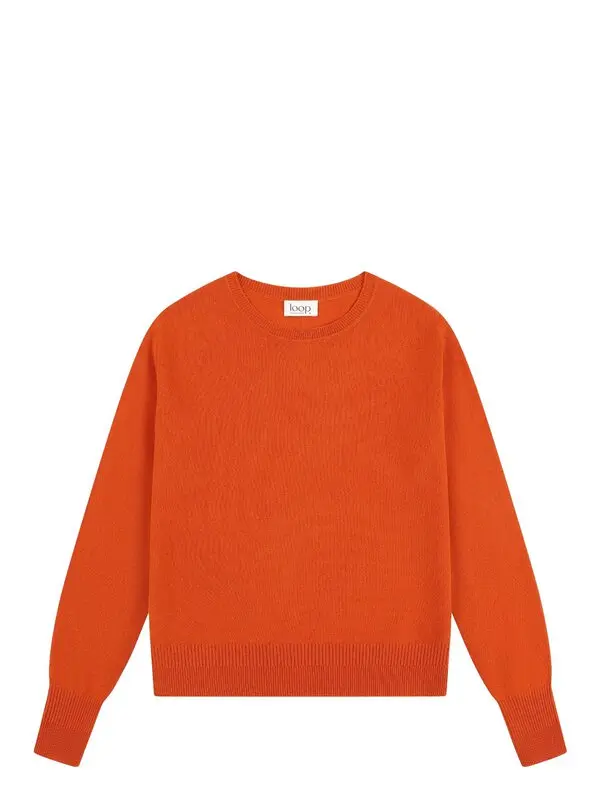 LOOP CASHMERE Cashmere Crew Neck Sweater - Orange