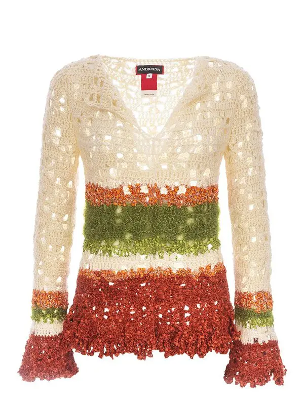 ANDREEVA Chrysanthemum Crochet Top - Orange
