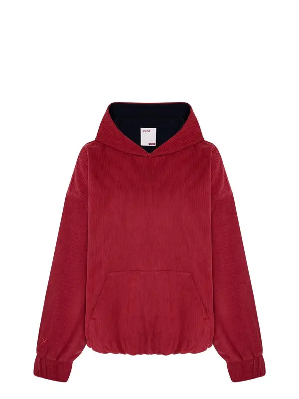 PCFG Cotton Relaxed Fit Hoodie - Red
