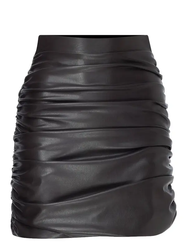 NAZLI CEREN Chels Ruched Mini Skirt - Brown