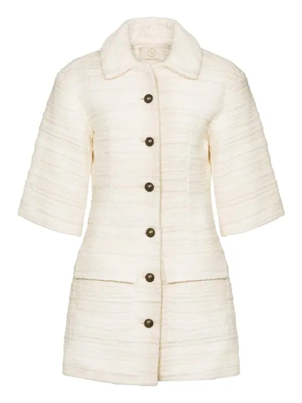 GEEGEE COLLECTION Rodin Wool Blend Coat - White