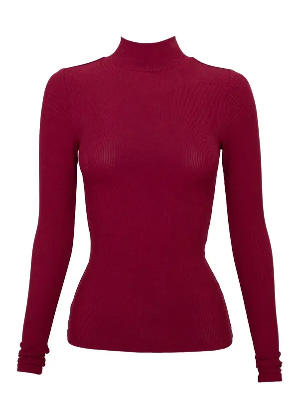 Vænn Long Sleeve Rib Tee - Red