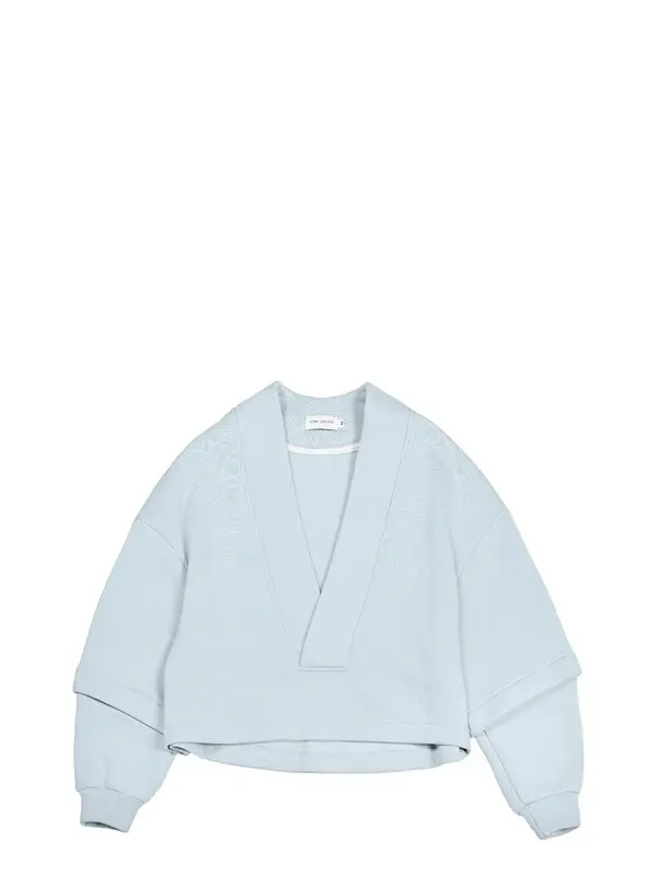 IOANA CIOLACU V-neck Oversized Sweatshirt - Blue