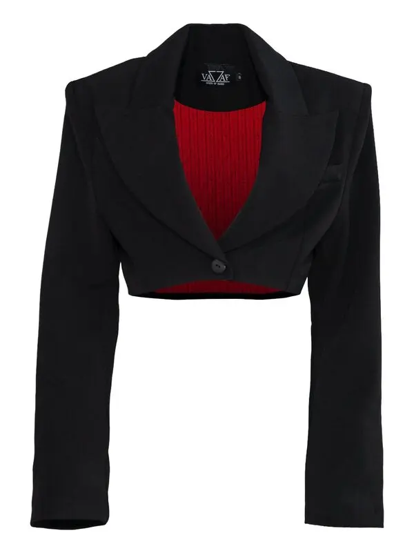 VAZAF Structured Cropped Blazer - Black