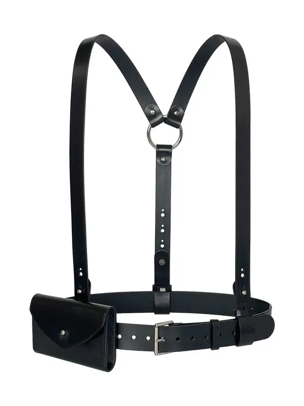 HAUTE CUIR Slim Envelope Harness Bag - Black