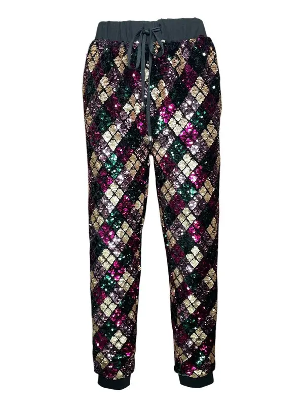 ANY OLD IRON Sequin Joggers - Gold/green