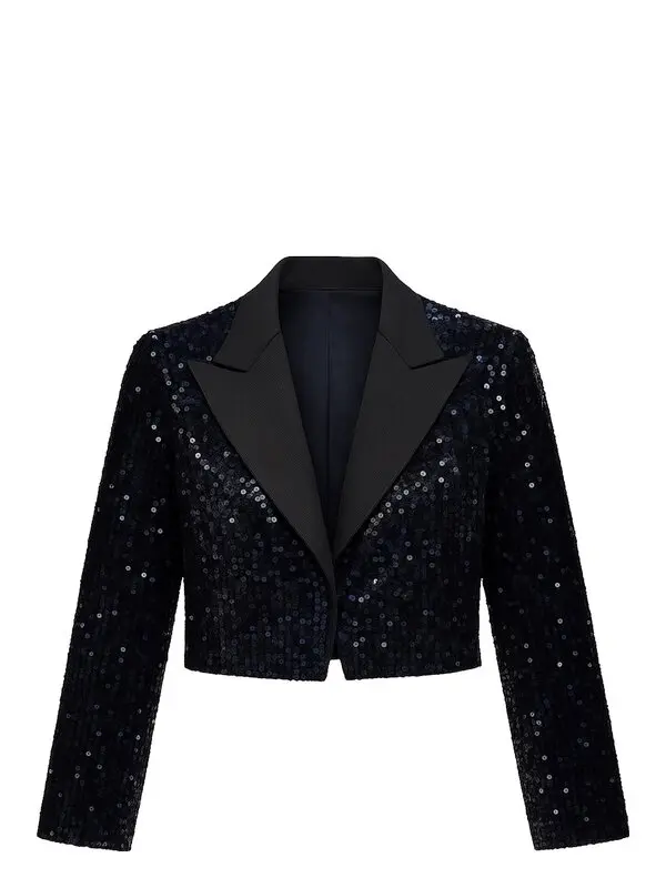 THE MOLC Adele Sequin Jacket - Black/blue
