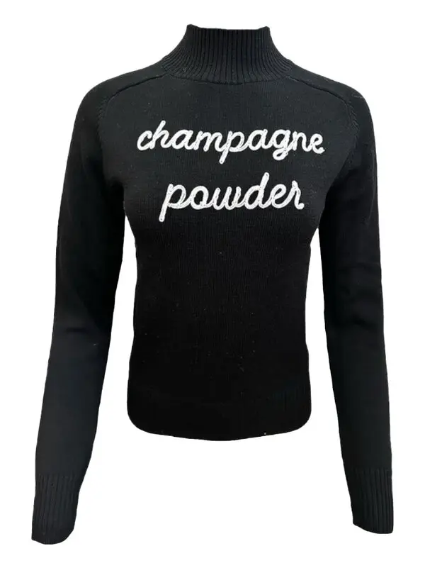TEAM EVENT Champagne Powder Embroidered Merino Wool Sweater - Black