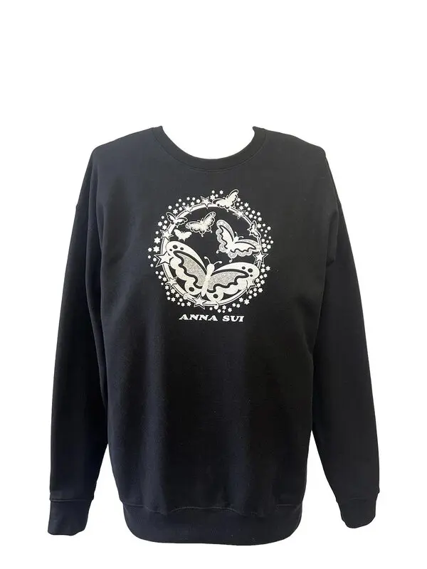 Anna Sui Butterflies Sweatshirt - Black
