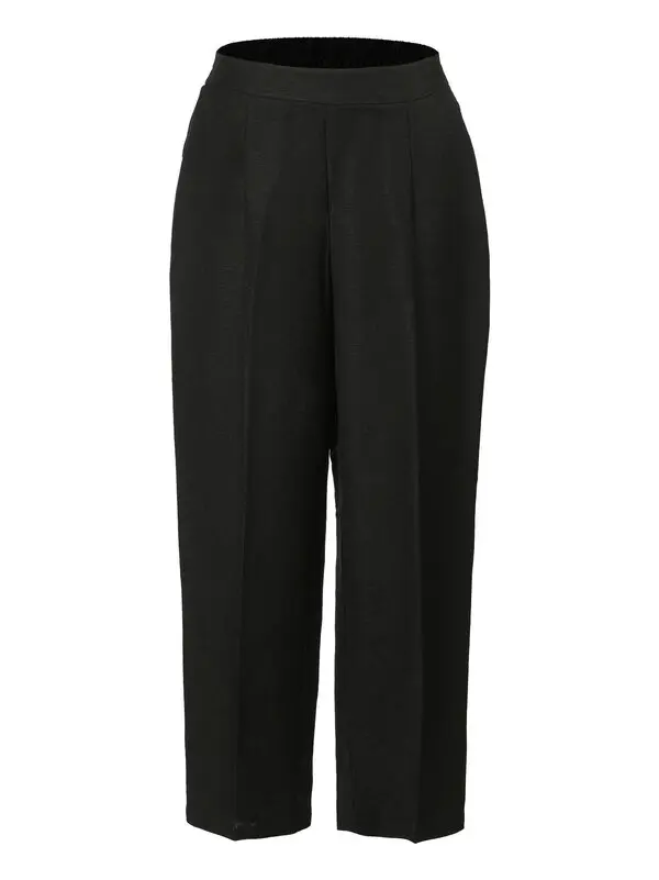 SMART AND JOY Straight Linen Pants - Black