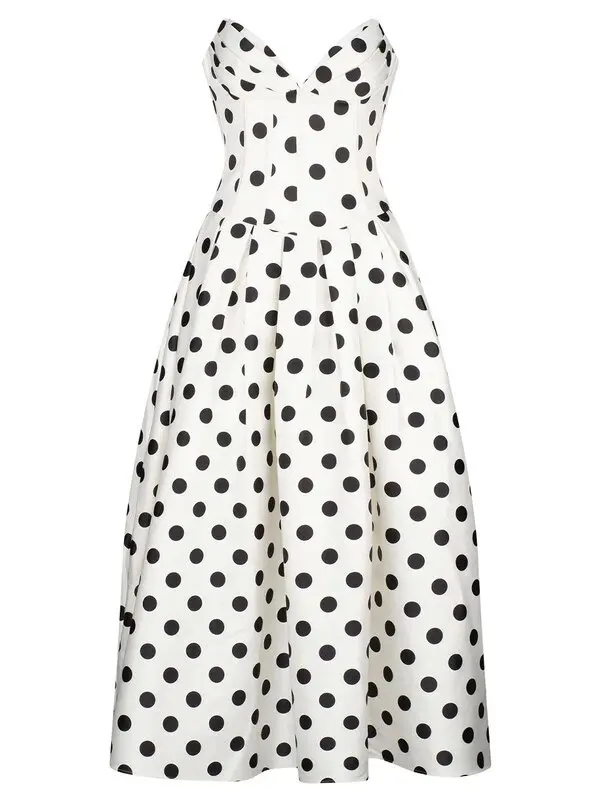 ATOIR Pepper Polka Dot Midi Dress - Black