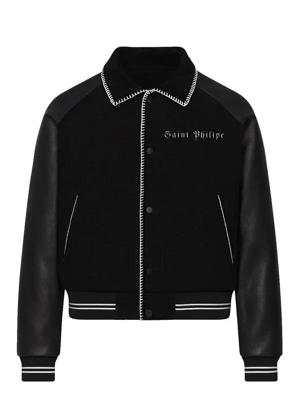 FREAK VAULT Saint Philippe Noir Varsity Jacket - Black