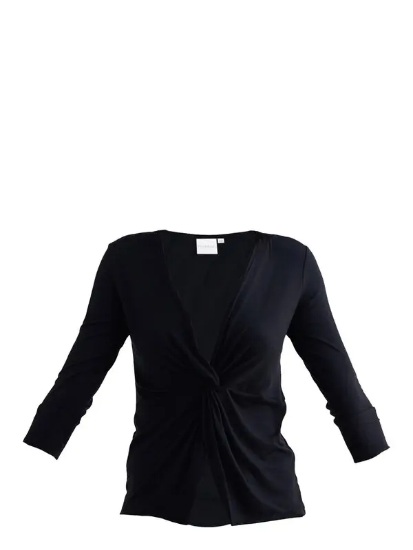 REISTOR Twist Front Knit Shirt - Black