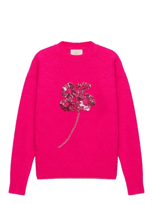PERALUNA Lorna Beaded Knit Jumper - Pink