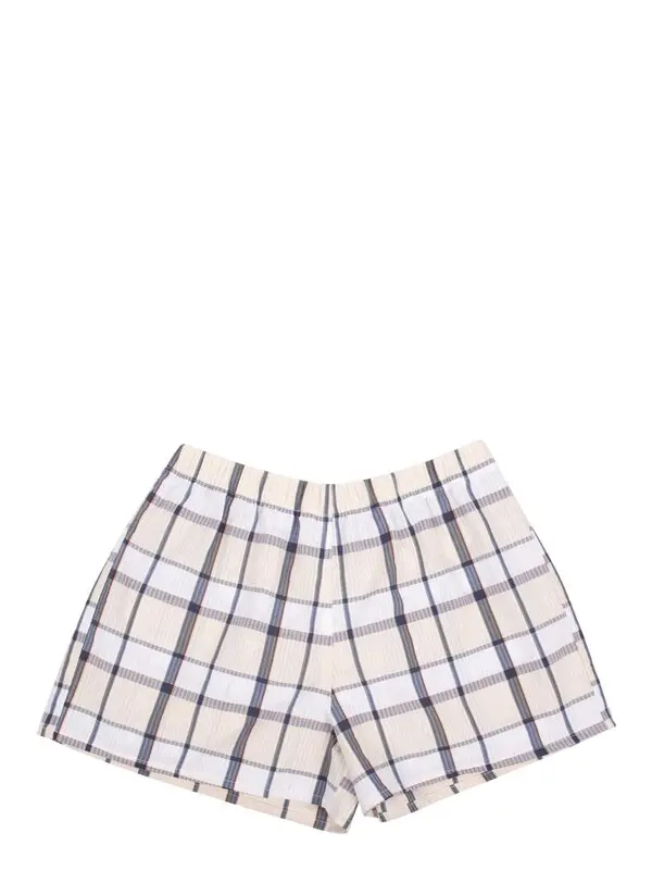 LE COLONEL Tiles Seersucker Pyjama Shorts - White